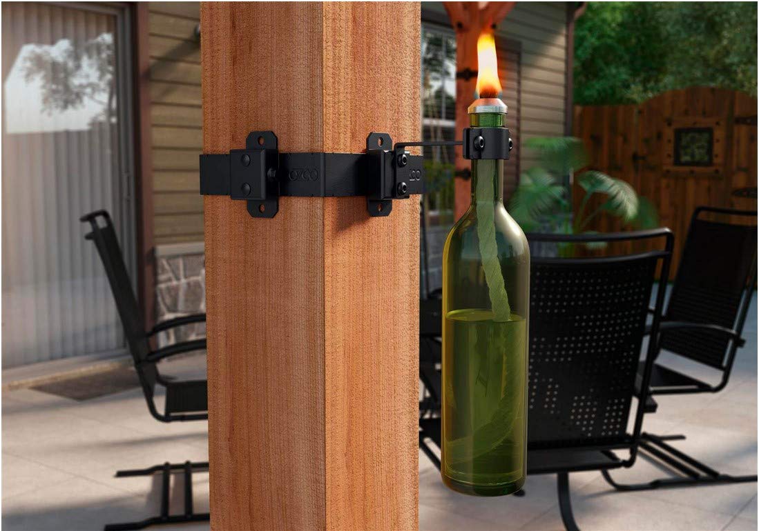Ozco Building Products 57705 OWT Hardware Wine Bottle Holder, (1 per Pack) , Black