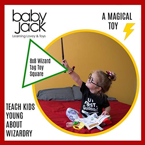Lovey Chew Blanket Crinkle Toy Tag Square Sensory by Baby Jack (Wizard)