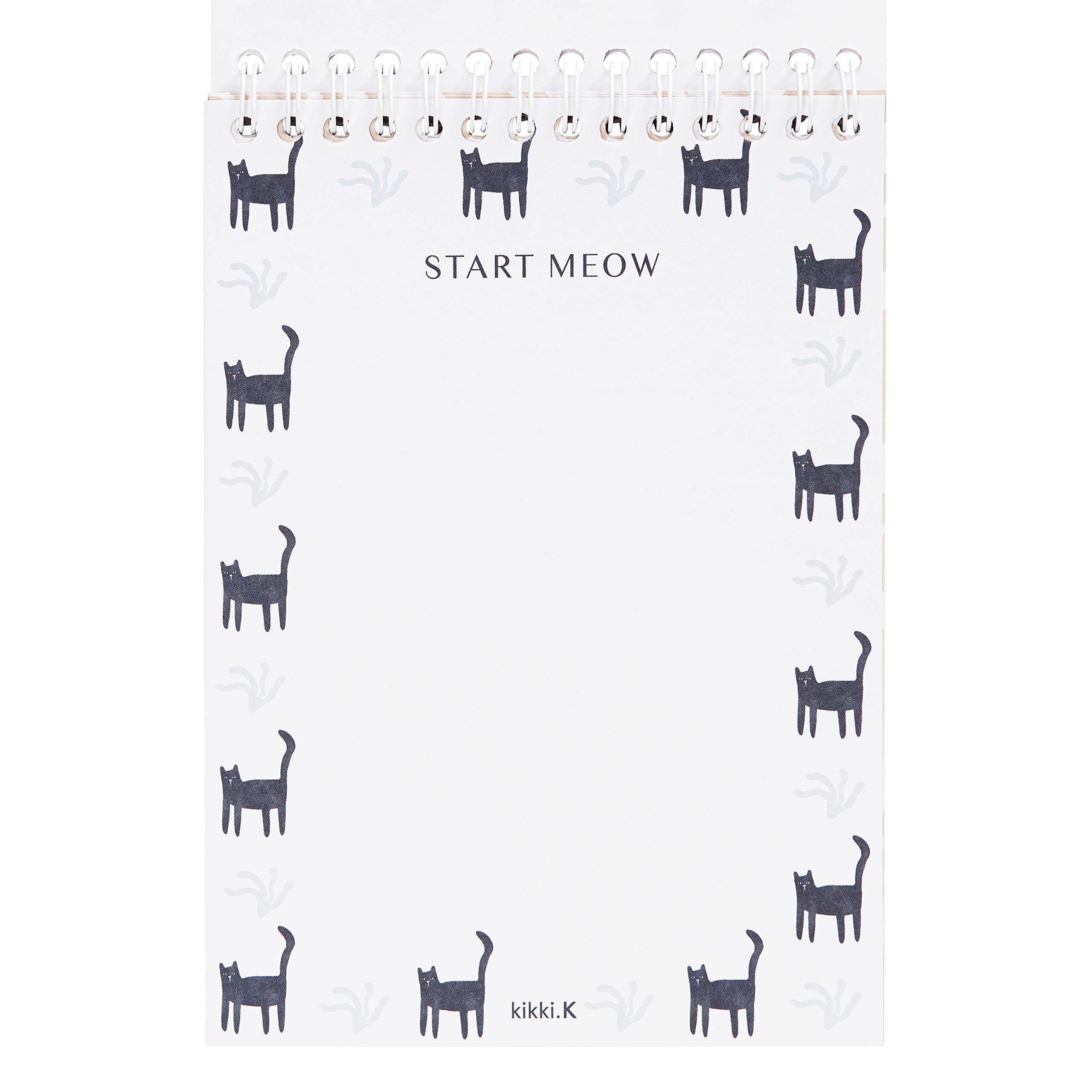 kikki.K Back to School Designer Collection - B6 Spiral Feature Notepad Vanilla, Includes 60 Printed Pages with 6 Unique Designs, Measures 6.97" L x 4.92" W x 4.92" H