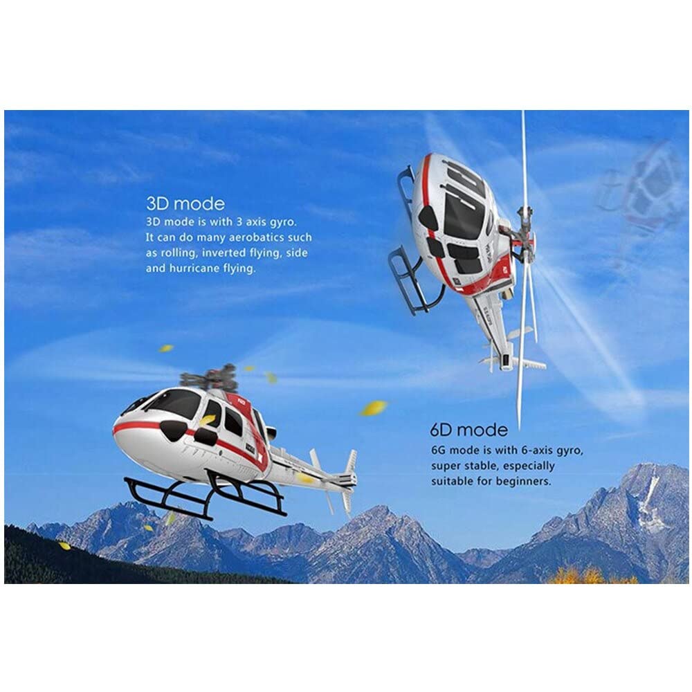 shultainoum WLtoys XK K123 6CH Brushless AS350 Scale RC Helicopter with 2 Batteries Perfect for 3D Flight and Aerobatics