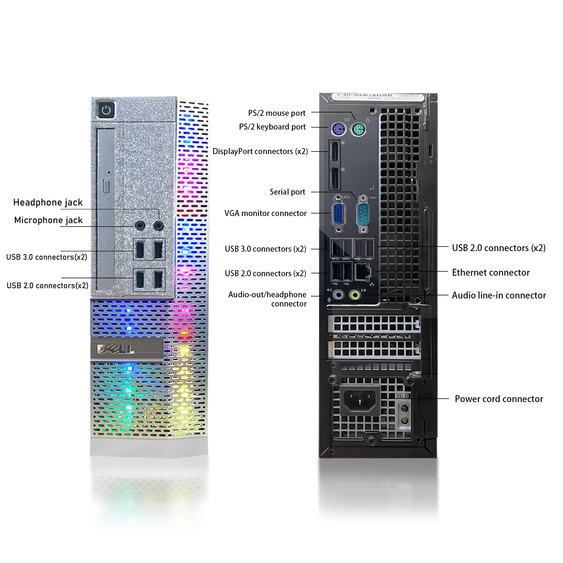 Treasure Box Silver RGB SFF Desktop with Quad Core I7 Upto 3.9G, HD Graphics 4600 4K Support, 32G, 1T SSD, DP, VGA, RGB Keyboard Mouse, DVD, WiFi, BT 5.0, Win 10 Pro (Renewed)