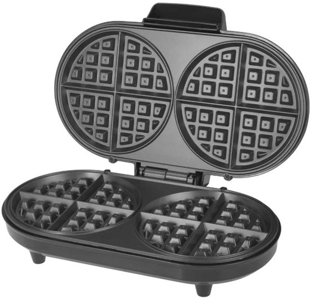 Kalorik WM 42281 BK Traditional Double Belgian Waffle, Make Two Perfect 7" by 1" Waffles Each Time with Precise Temperature Control, Non-stick Coated Plates for Easy Cleaning, Cool Touch Handle