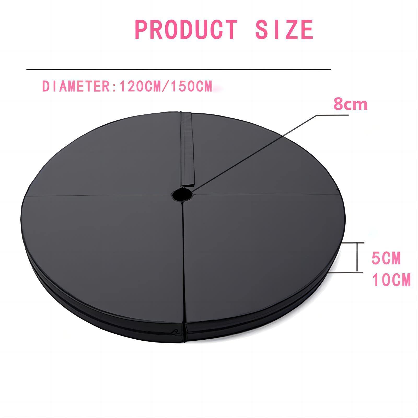 Pole Dance Mat,Foldable Pole Dancing Protect Mat Round Safety Mat,Yoga Beginner Dance Fitness Exercise Gymnastics Anti-Fall Anti-Skid Protective Mat 150*10cm Black