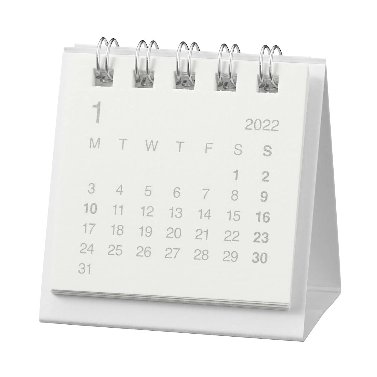 MUJI Desk Top Mini Calendar 2022 White 60 x 60mm Monday Start Bagasse Paper New