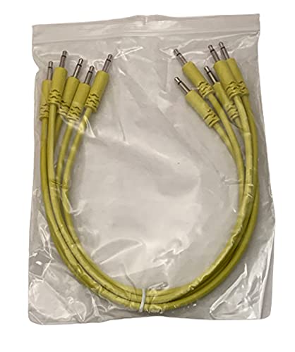 Luigis Modular Supply Spaghetti Eurorack Patch Cables - Package of 5 Yellow Cables, 12 (30 cm)