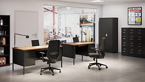 Office Dimensions Commercial 4 Drawer Letter Width Vertical File Cabinet, 22" Deep - Black