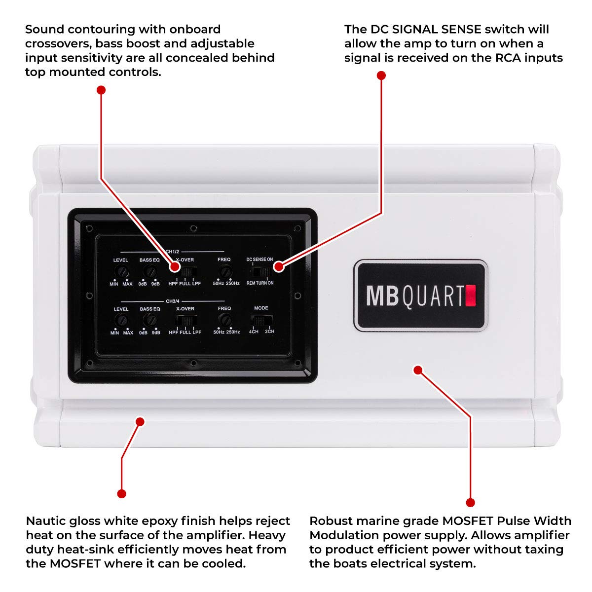 MB Quart 4CHANNEL Waterproof AMP,4X140W (NA3-560.4)