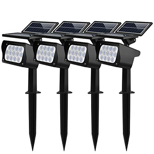 MEIKEE Solar Landscape Spotlights,2-in-1 Outdoor Solar Landscape Lights 13 LED Bulbs Waterproof Wireless Solar Powered Landscape Spotlights for Garden Patio Yard Cold & Warm White Adjustable(4 Pack)