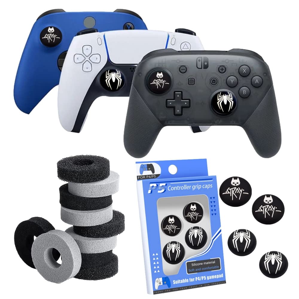 Silicone Thumb Grip Caps,Joystick Protectors,Joystick Covers Compatible with PS5 PS4 PS3 PS2 XBOXONE 360 Nintend Switch Pro Controller（8PCS）