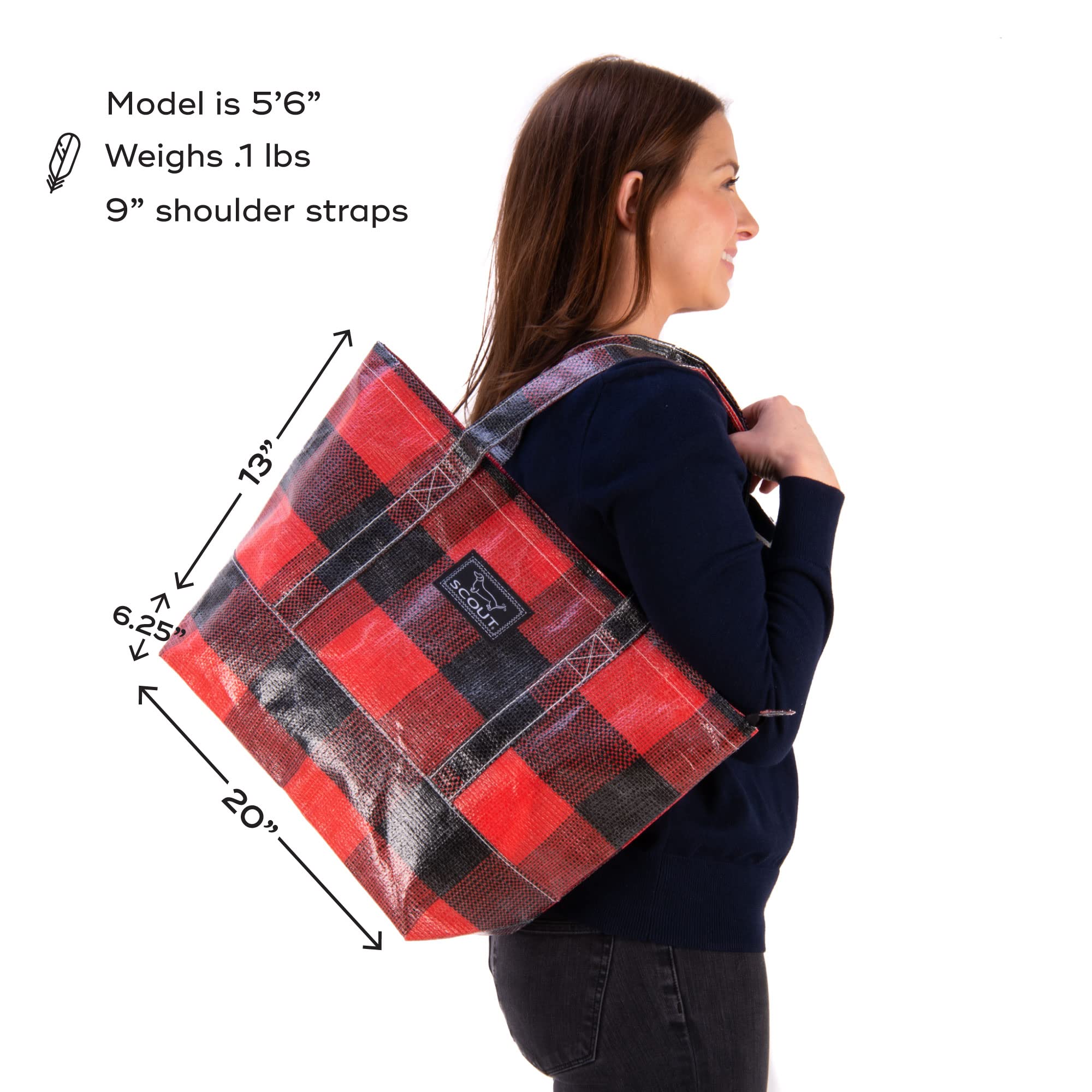 SCOUT Toteworthy - Lightweight Shoulder Bag with Slim Profile that Zips Shut and Folds Flat, Travel, Beach, Teacher Bag