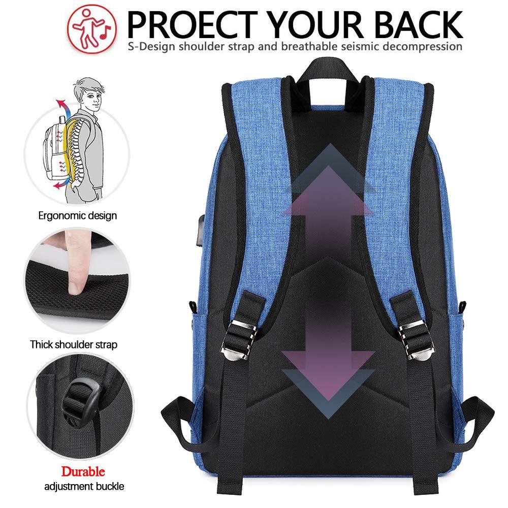LACATTURA College Backpack, Water Resistant Laptop Rucksack