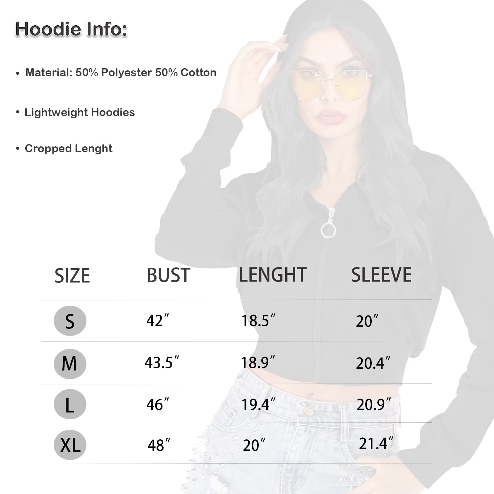 SHOLIFAS Womens Cropped Zip Up Hoodie Top Fleece Workout Jacket (X-Large, White)