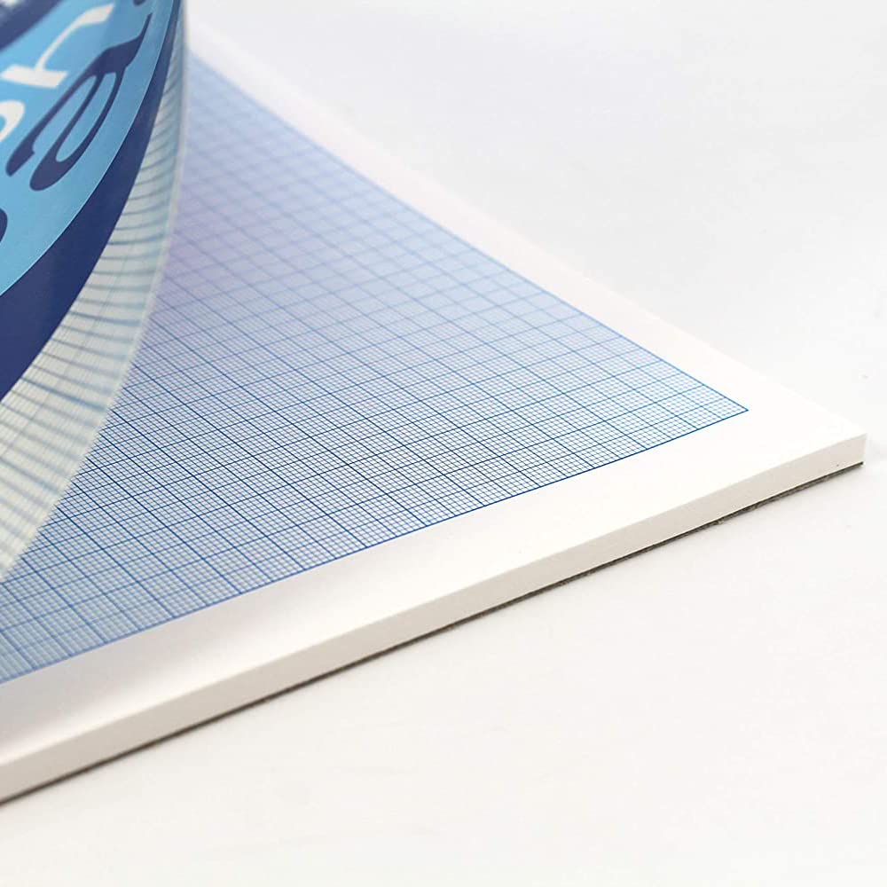 Pack of 3 Silvine A4 Metric Graph Pad with 1-5-10mm Printed Grid 50 Sheets of 90gsm Paper - 210 x 297mm
