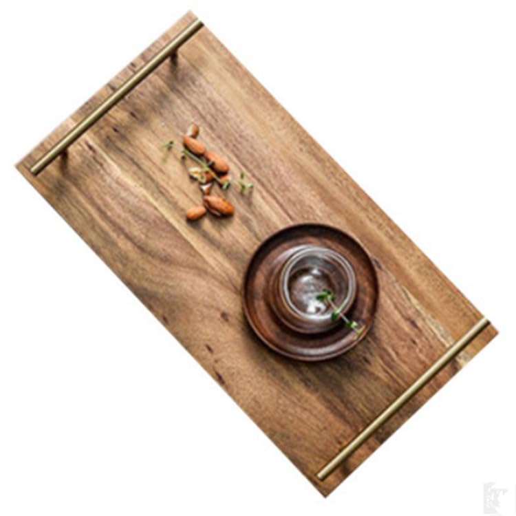MEKUK Wooden Tray Home Coffee, Dessert Plate, Steak Sushi Dinner Plate