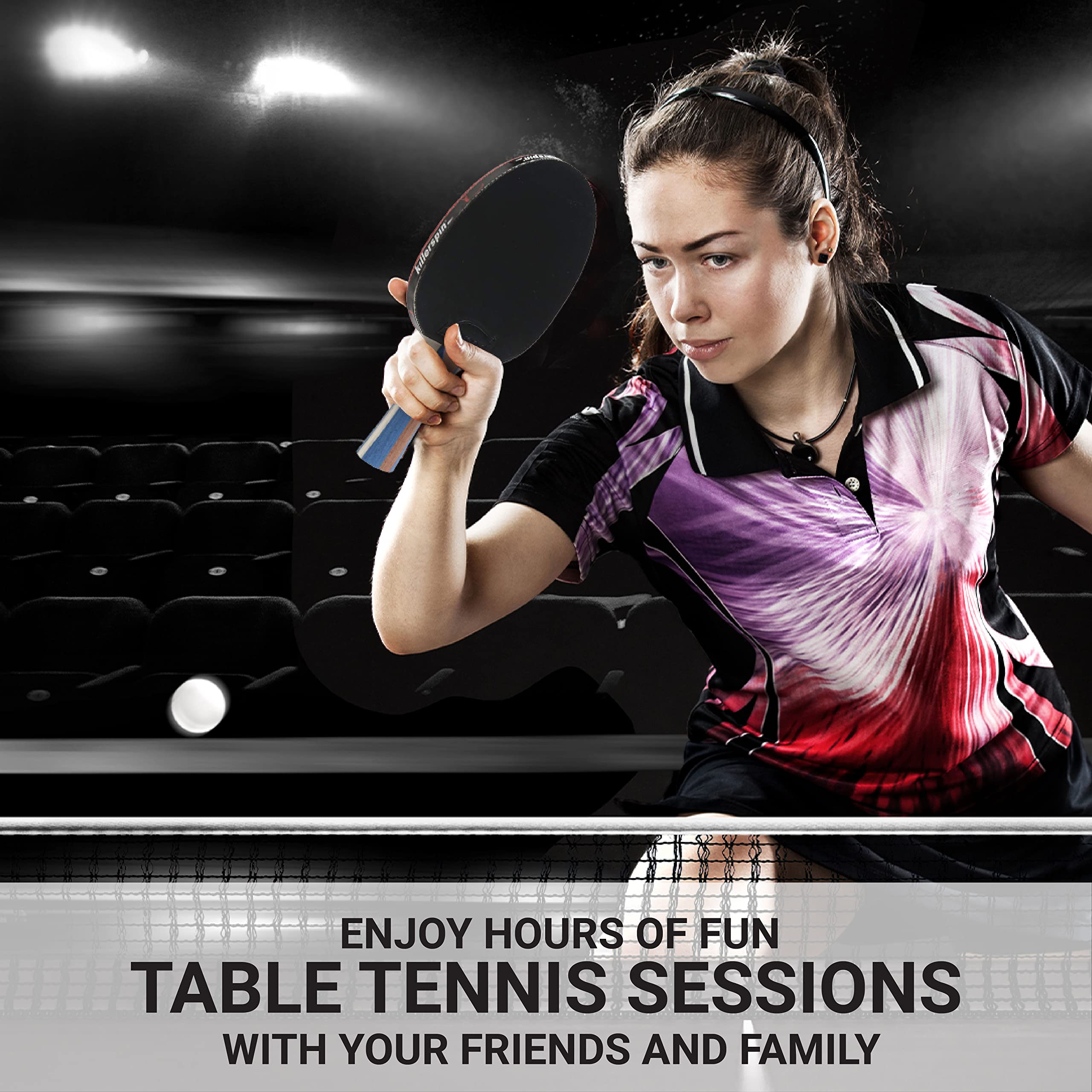 Killerspin Jet Set 2 Premium Set, Table Tennis Set with 2 Ping Pong Paddles and 3 Ping Pong Balls, Perfect Table Tennis Paddle for Consistent Play and Precision