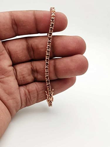 Sidapsjewels 5.00 Ct Round Cut Chocolate Diamond Tennis Bracelet 14k Rose Gold Over All Size Available Brown