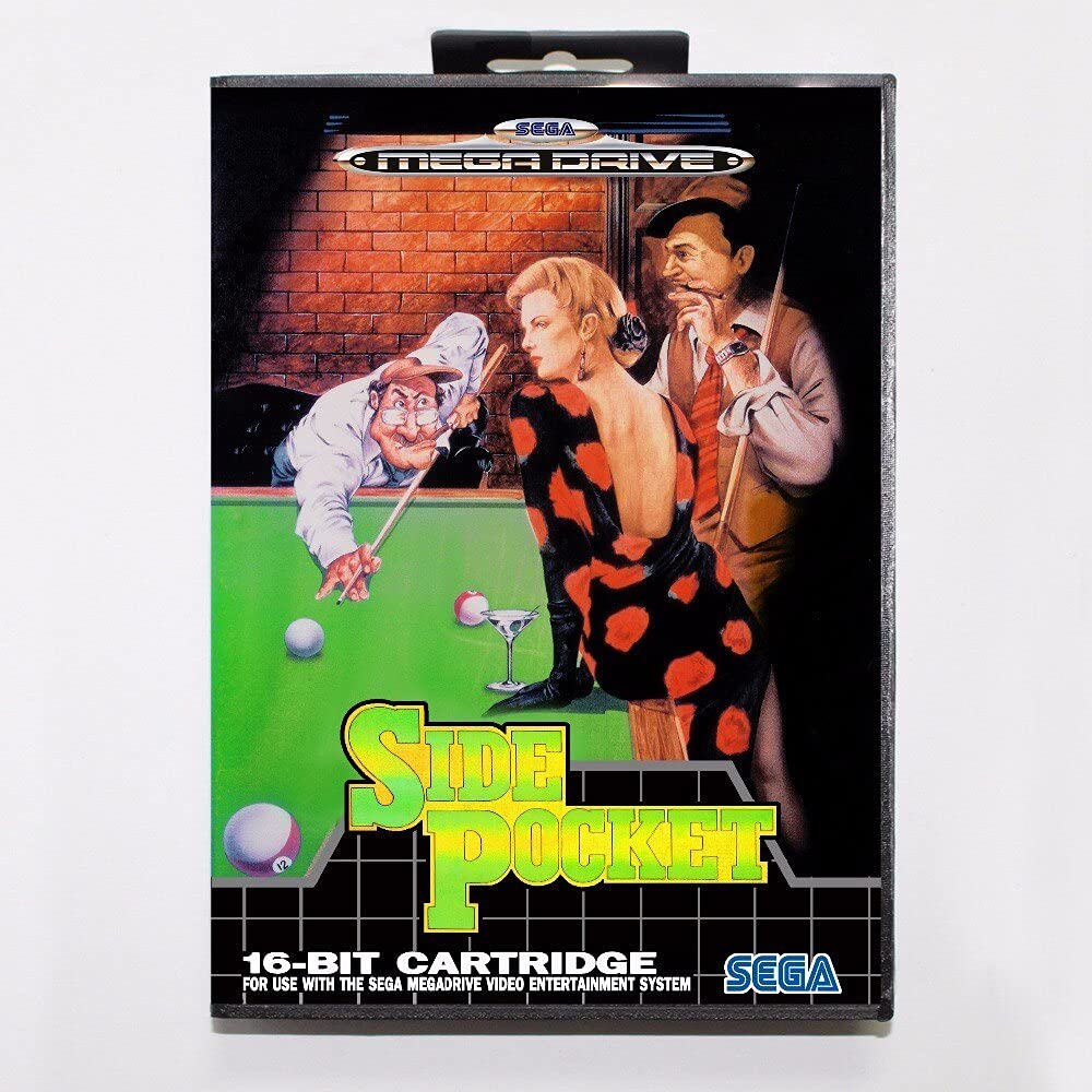 Side Pocket Master Game Cartridge 16 Bit MD Game Card With Retail Box For Sega Mega Drive For Genesis (Black)