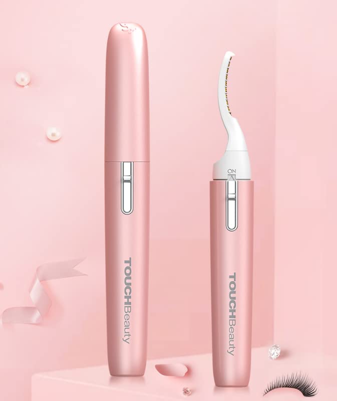 TOUCHBeauty Heated Eyelash Curler with Heating Lashes Curl Comb, Painless Quick Natural Curling Battery Powered TB-2052