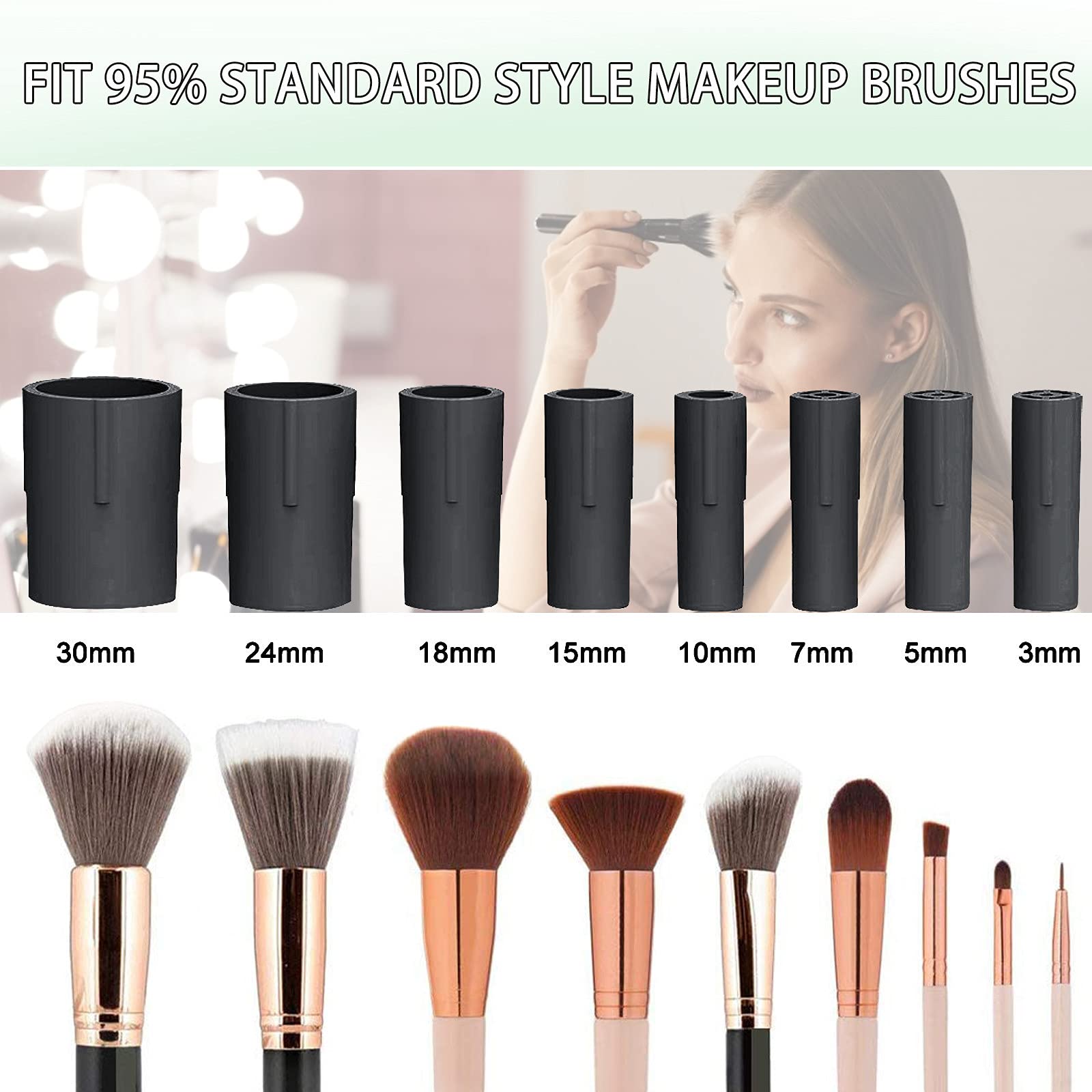 Makeup Brush CLeaner, Automatic Makeup Brushes Deep Cosmetic Brush Spinner (Gold)
