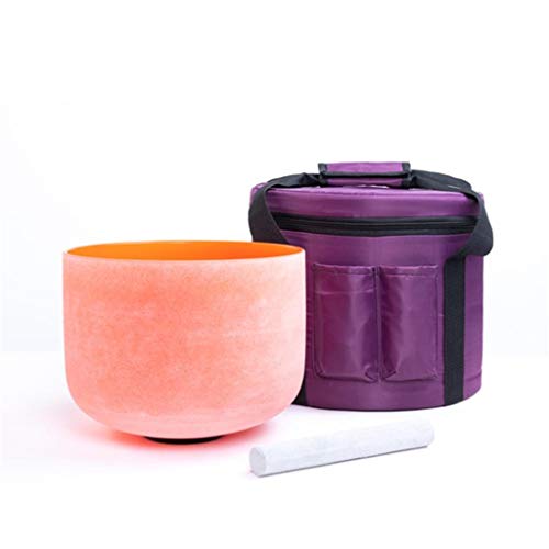 SJYDQ D Note Chakra Frosted Quartz Crystal Singing Bowl with Case 8 Inch (Size : 440hz)