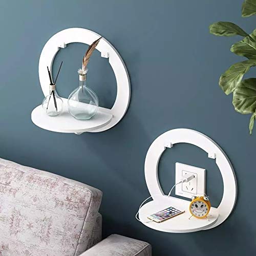 WYKDD Wall Shelf Free Punching Wall-Mounted TV Background Wall Hanger Bedroom Balcony Bedside Wall Creative Flower Pot Stand (Color : Black)