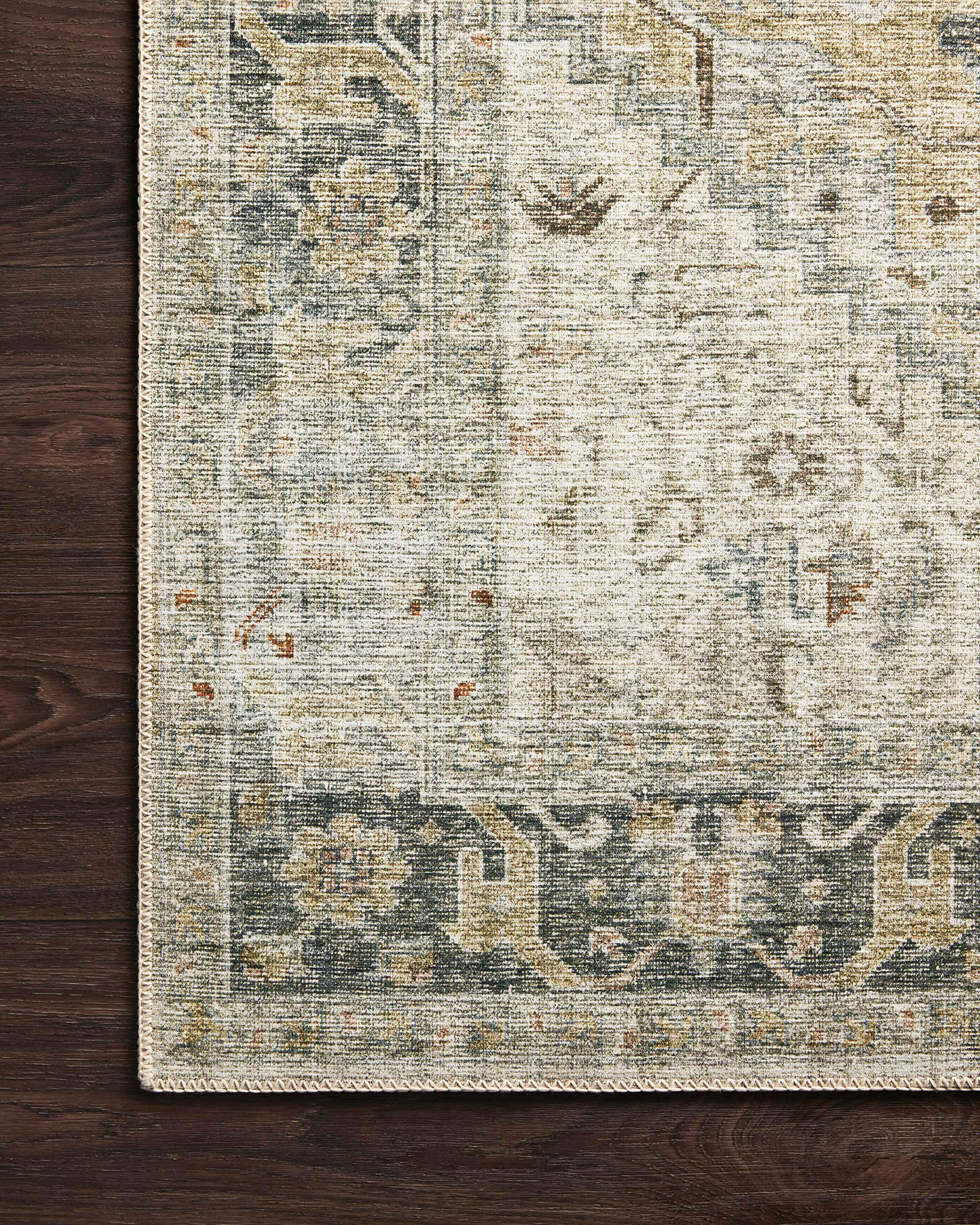 Loloi II Skye Collection SKY-13 Natural/Sand 2'-6" x 7'-6", 13" Thick, Runner Rug, Soft, Durable, Vintage Inspired, Distressed, Low Pile, Non-Shedding, Easy Clean, Printed, Living Room Rug