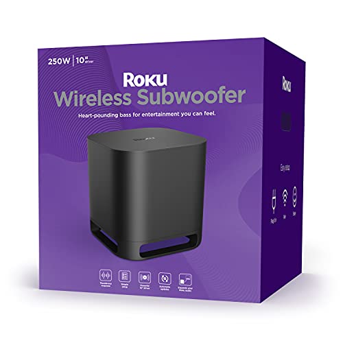 Roku Wireless Subwoofer (for Roku Streambars or Roku TV) (Renewed)