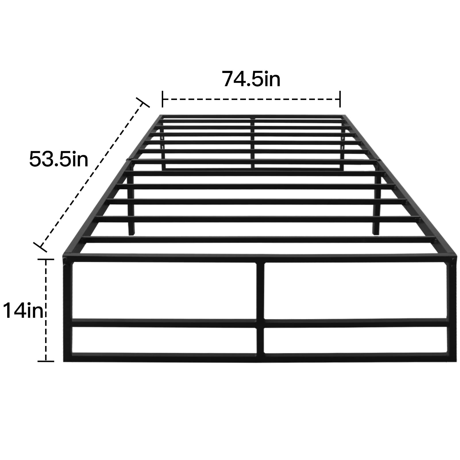 Lamhorm 14" Full Bed Frame, Heavy Duty Metal Platform Bed Frames with storage, Easy Assembly, Sturdy, Non-Slip, No Box Spring Needed (Full)