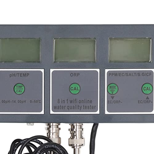 Water Quality Monitor, 24 Hour Monitoring Rechargeable Multi Parameter Water Quality Tester S.G PH EC Salt ORP TDS CF Temp for Laboratory Hydroponics(#2)