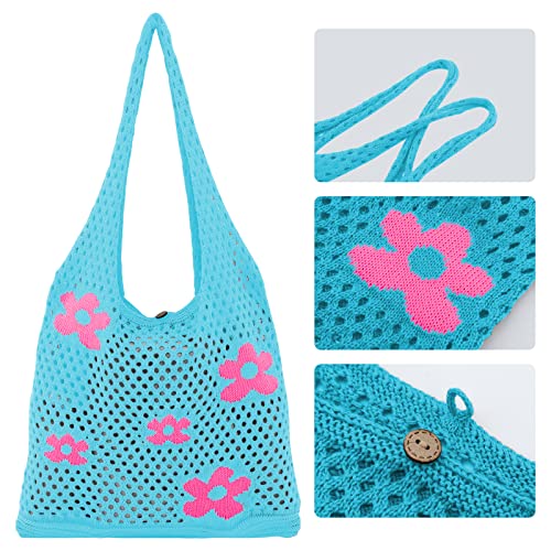 Shoulder Aesthetic Tote Bag for Women,Beach Bag Shoulder tote bag Hobo,Shopping Handbag Accessories（Blue）