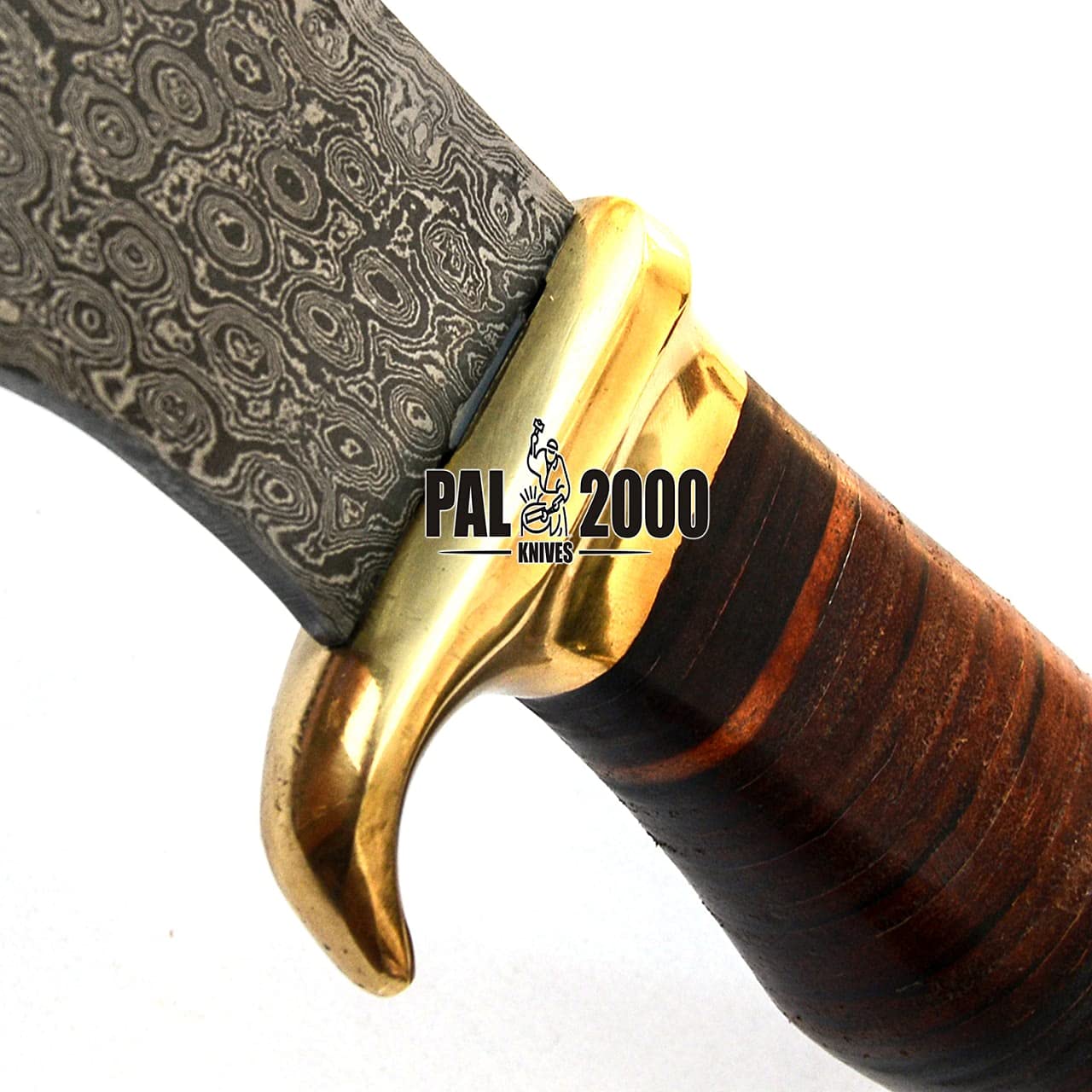 PAL 2000 KNIVES Handmade Damascus Steel Knife With Leather Sheath 18 Inch Knife Custom Knife Stack Leather Handle Snra 9610