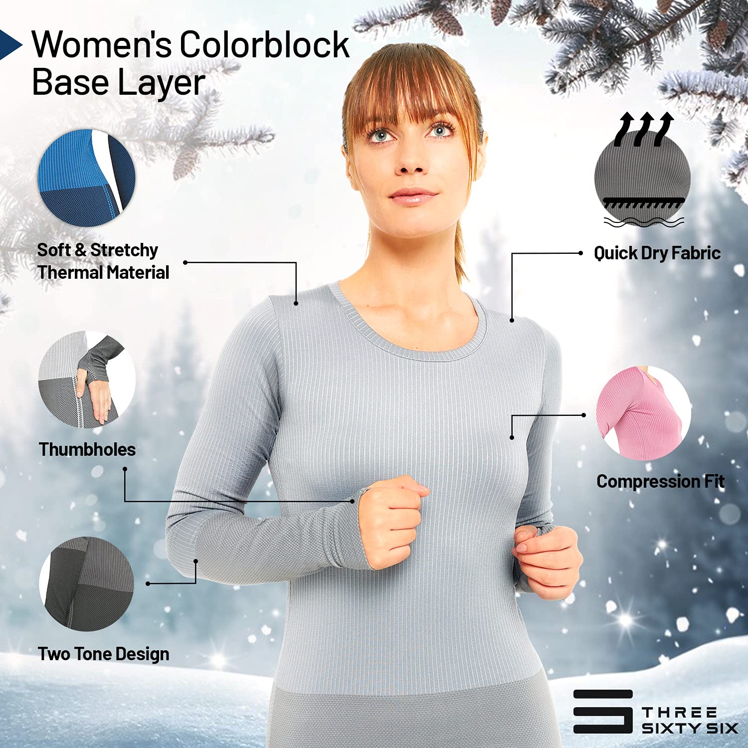 Long Sleeve Compression Thermal Workout Tops for Women - Dry Fit Running T-Shirts with Thumbholes Merlot