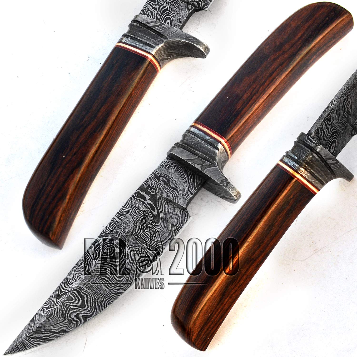 PAL 2000 KNIVES Knife With Leather Sheath Handmade damascus Steel Knife Custom Knife 9 Inch Rosewood Handle 9685