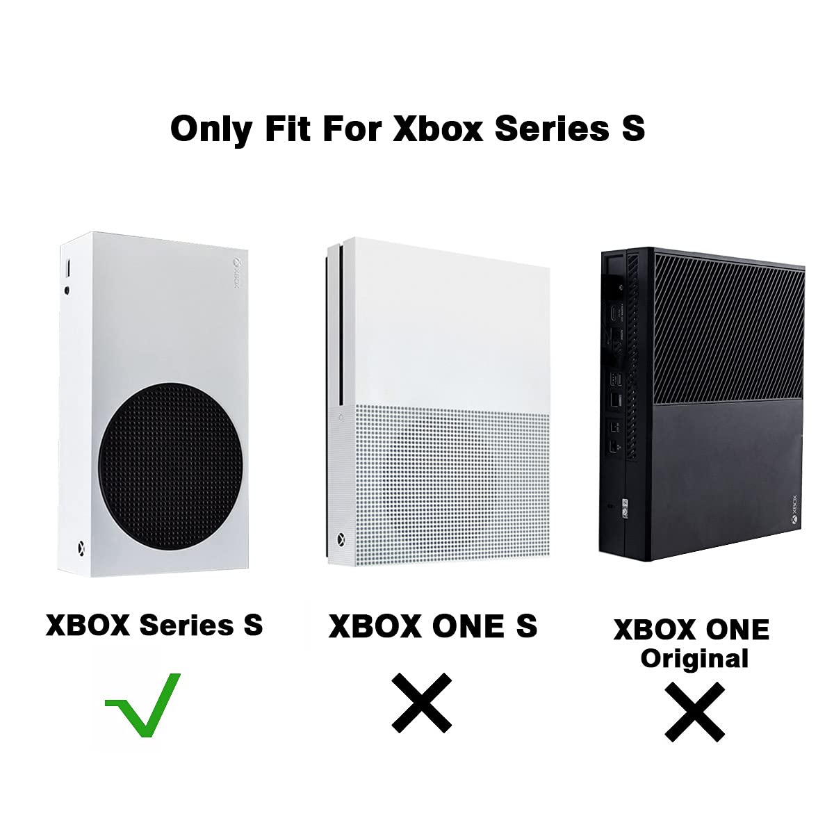 Monzlteck Wall Mount Holer for Xbox Series S,All Metal Vertical Hanging On Wall with Power Botton Left/Right,Wall Shelf Bracket for XSS