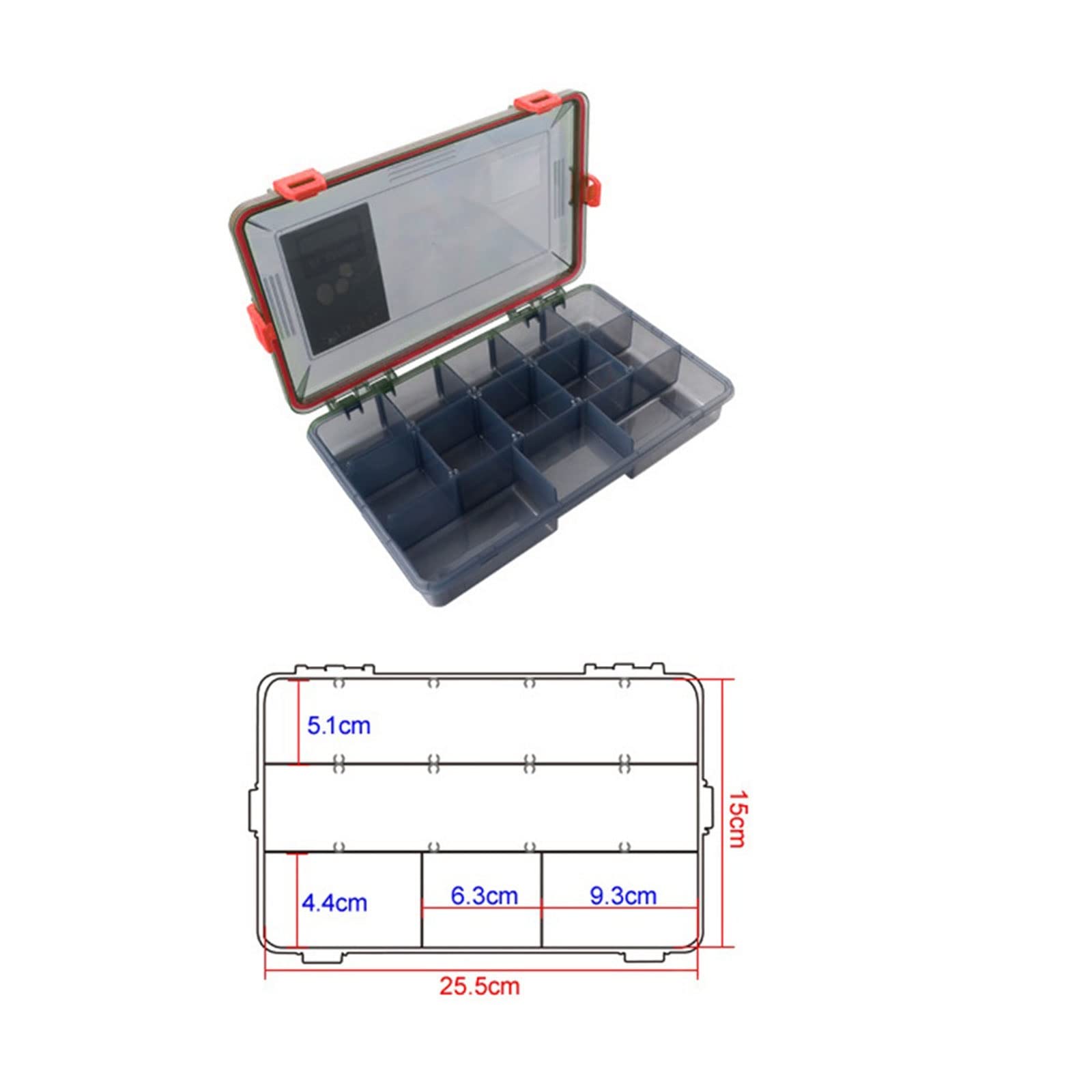 RORUN Portable Tool Box Frosted Fishing Tackle Box Multi Compartments Fishing Accessories Baits Lure Fishhook Storage Case Organizer