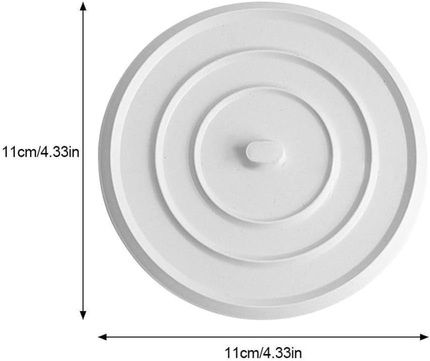 White Silicone Bathtub Stopper, 11cm Silicone Drain Plug Hair Stopper, Flat Suction Cover for Shower,Bathrooms,Bathtubs,Sinks Bathroom Accessories Bathroom Sink and Bathtub Accessories