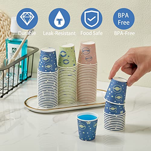 Lamosi 500 Pack - Bathroom Cups 3 oz Paper, Disposable Small Mouthwash Cups, Mini Espresso Cups for Home Kitchen Party Travel Stores Planets