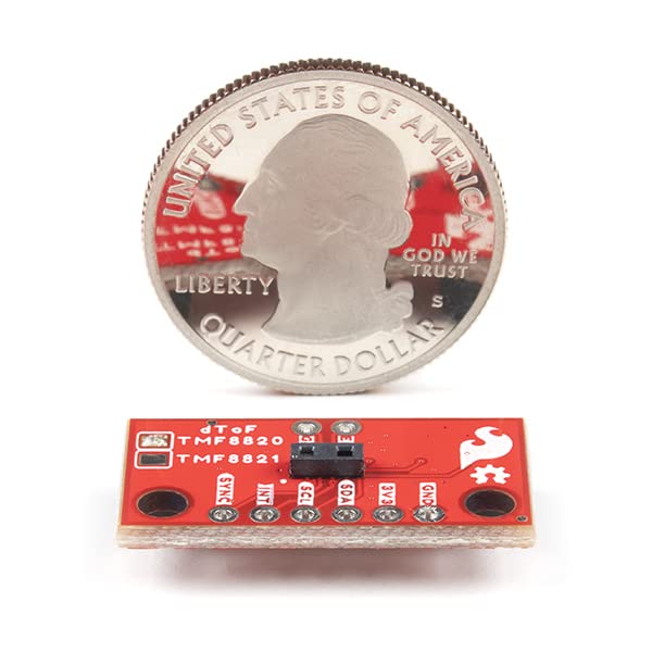 SparkFun Qwiic Mini dToF Imager - TMF8820-5000mm Detection Range - 3x3 multizone Output Data - VCSEL - SPAD - TDC - Multi-lense-Array - Small Footprint 0.5in x 1in- histogram Technology