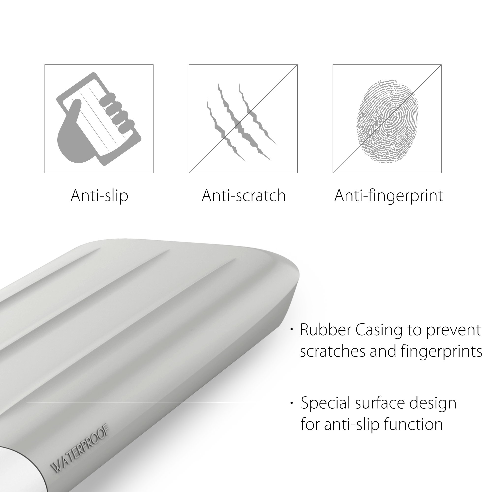 Silicon Power 1TB Armor A65M for Mac Military-Grade Shockproof USB 3.0 2.5-inch External Hard Drive- HFS+ and Time Machine Supported, Gray