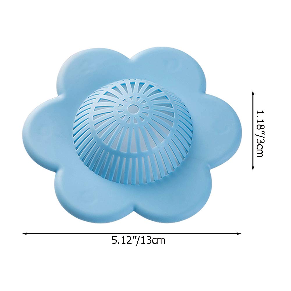 UMBWORLD Hair Catcher Silicone Hair Stopper Shower Drain Covers with Suction Cups Suit for Bathroom Bathtub and Kitchen 4 Pack
