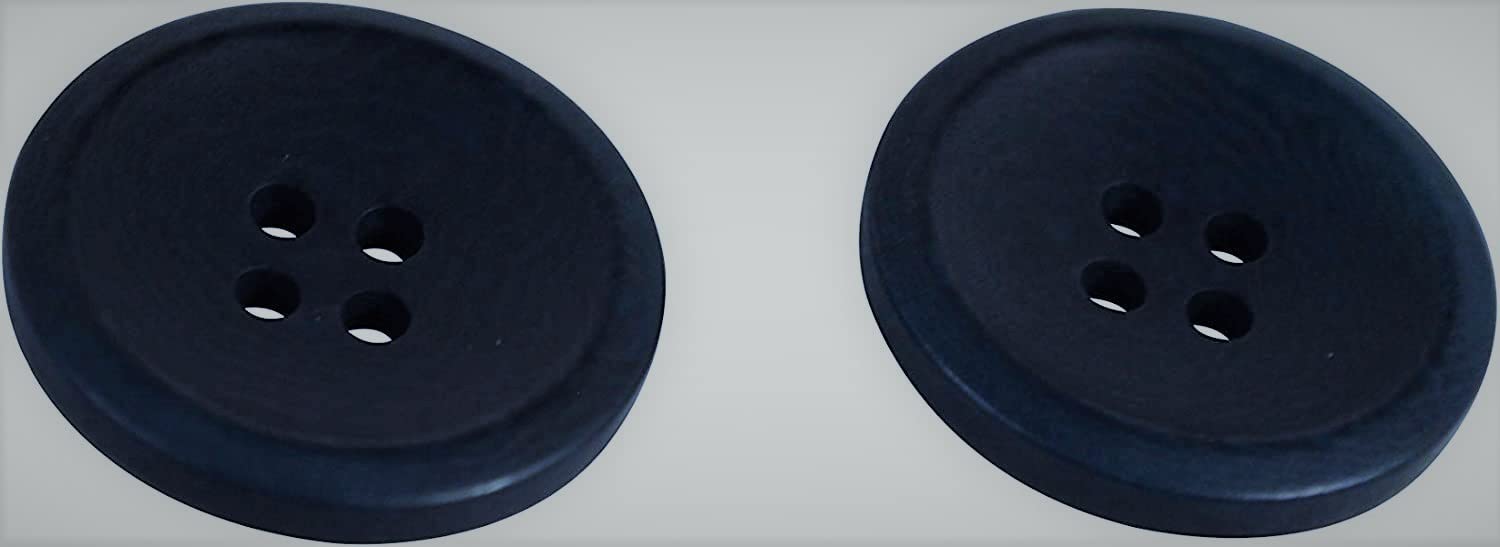 Konak Bottons Set of 30 Premium Matte Navy Blue Corozo Buttons Size 15mm 5/8β Inch 24L for Sewing