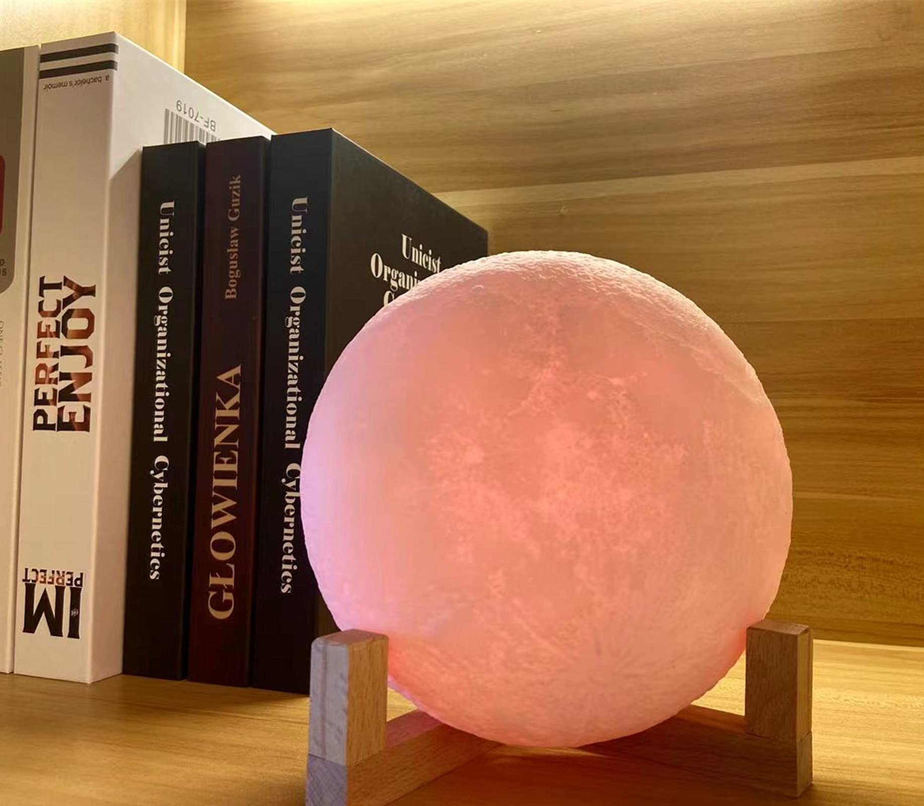 LOGROTATE Moon Lamp, Wall-Mounted Kids Night Light, 2021 Upgraded 5.96 Inch 18 Colors Sliding/Remote Control Moon Light with Unique Stand, Timing, USB Rechargeable, Wall Light Moon Decor, Best Gift