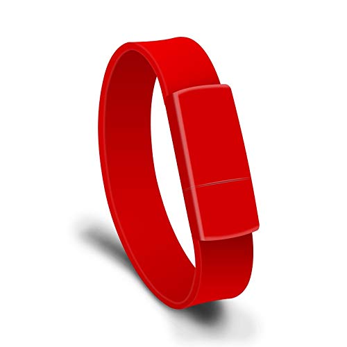 LUOKANGFAN LLKKFF Computer Data Storage 8GB USB 2.0 Fashion Bracelet Wristband U Disk (Black) (Color : Red)