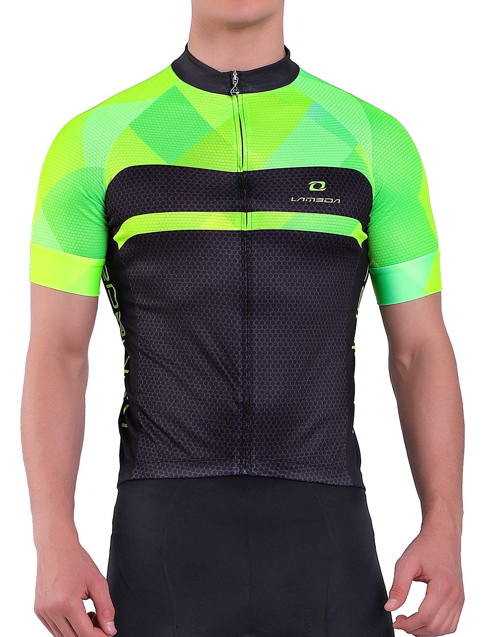 LAMEDA Cycling Jersey Men Green Road Bike Jersey Bicycle Shirt for Men (Green, L)