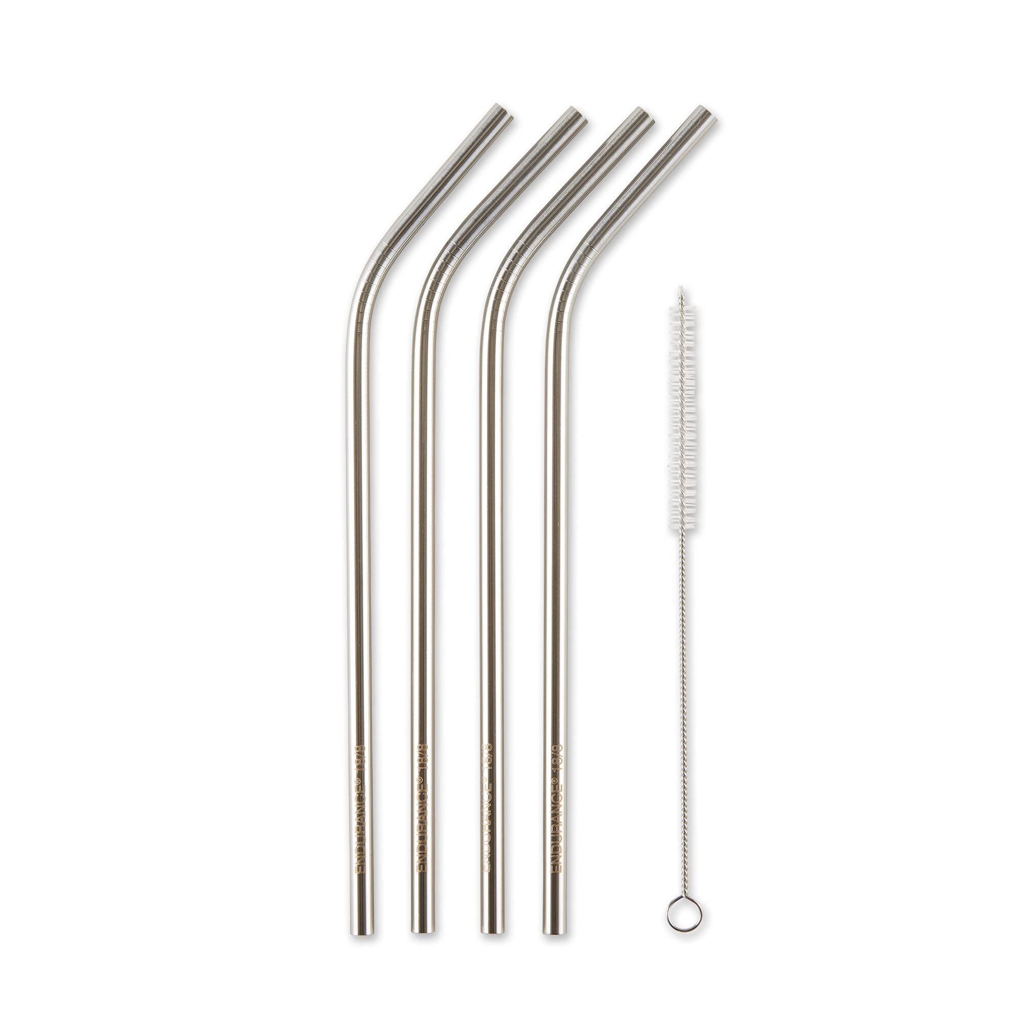 RSVP International Endurance Stainless Steel 8.5" Drink Straws, 4 Count | 5mm Fits Most Tumblers | Reusable & Durable | For Smoothies, Frappes, Sodas, Tea & More | Dishwasher Safe