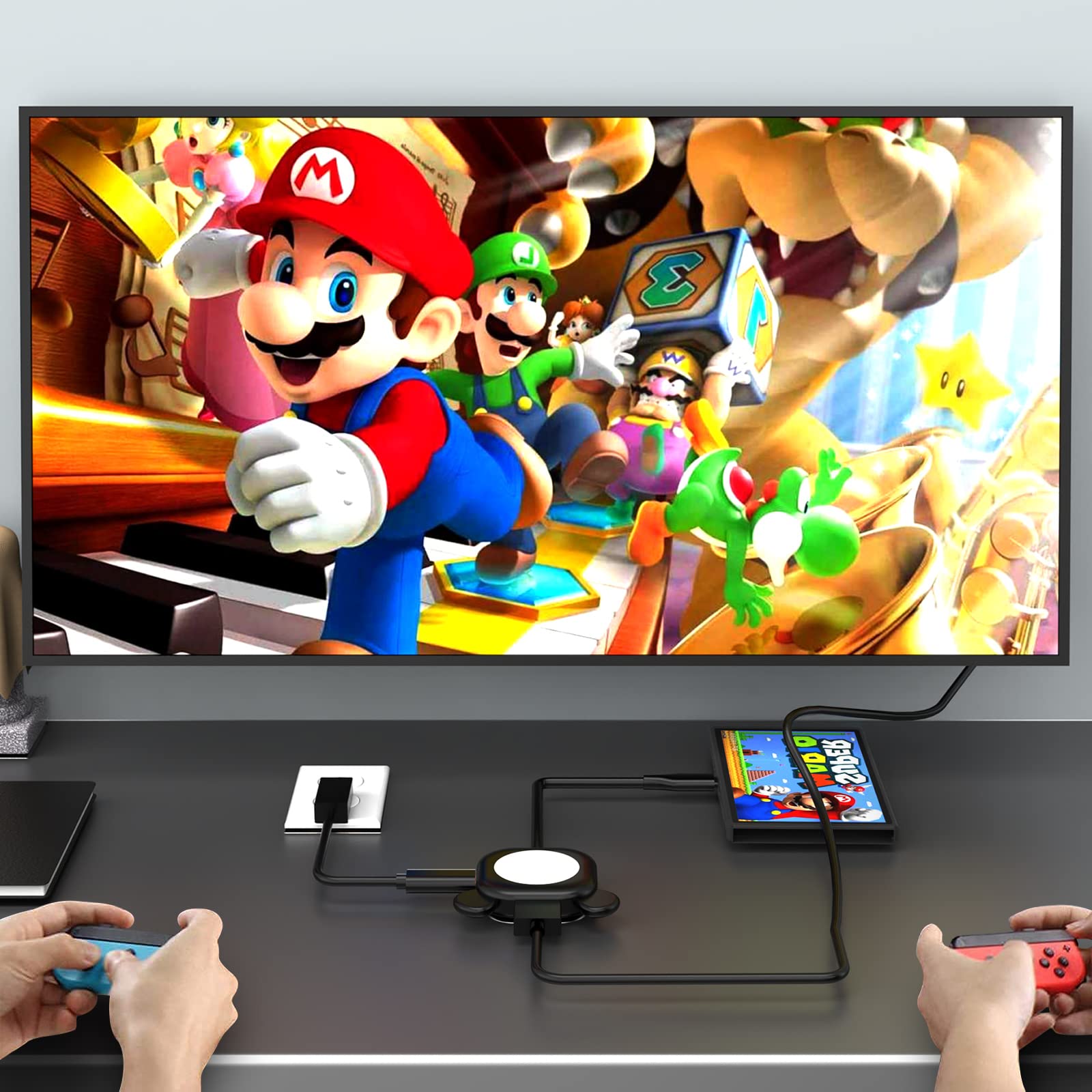 NADESSA Switch Dock, Replacement Charging Stand for Switch with USB-C PD, 4K HDMI and USB 3.0 Port