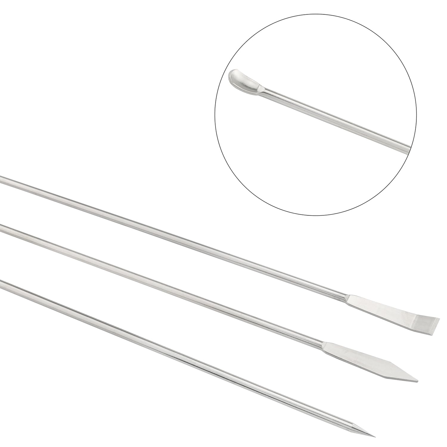 ZZLZX 10PCS Stainless Steel Trace Medicine Spoon Scraper Set Long Reagent Sampling Spoon Lab Mini Spatula Suitable for Deep Mouth Bottles Jars Extractable Materials