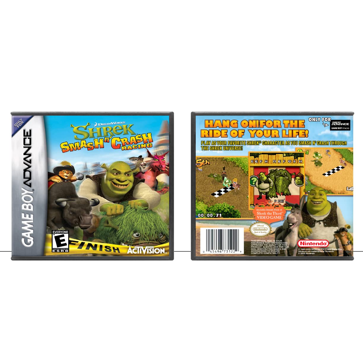 Shrek Smash n' Crash Racing | (GBA) Game Boy Advance - Game Case Only - No Game