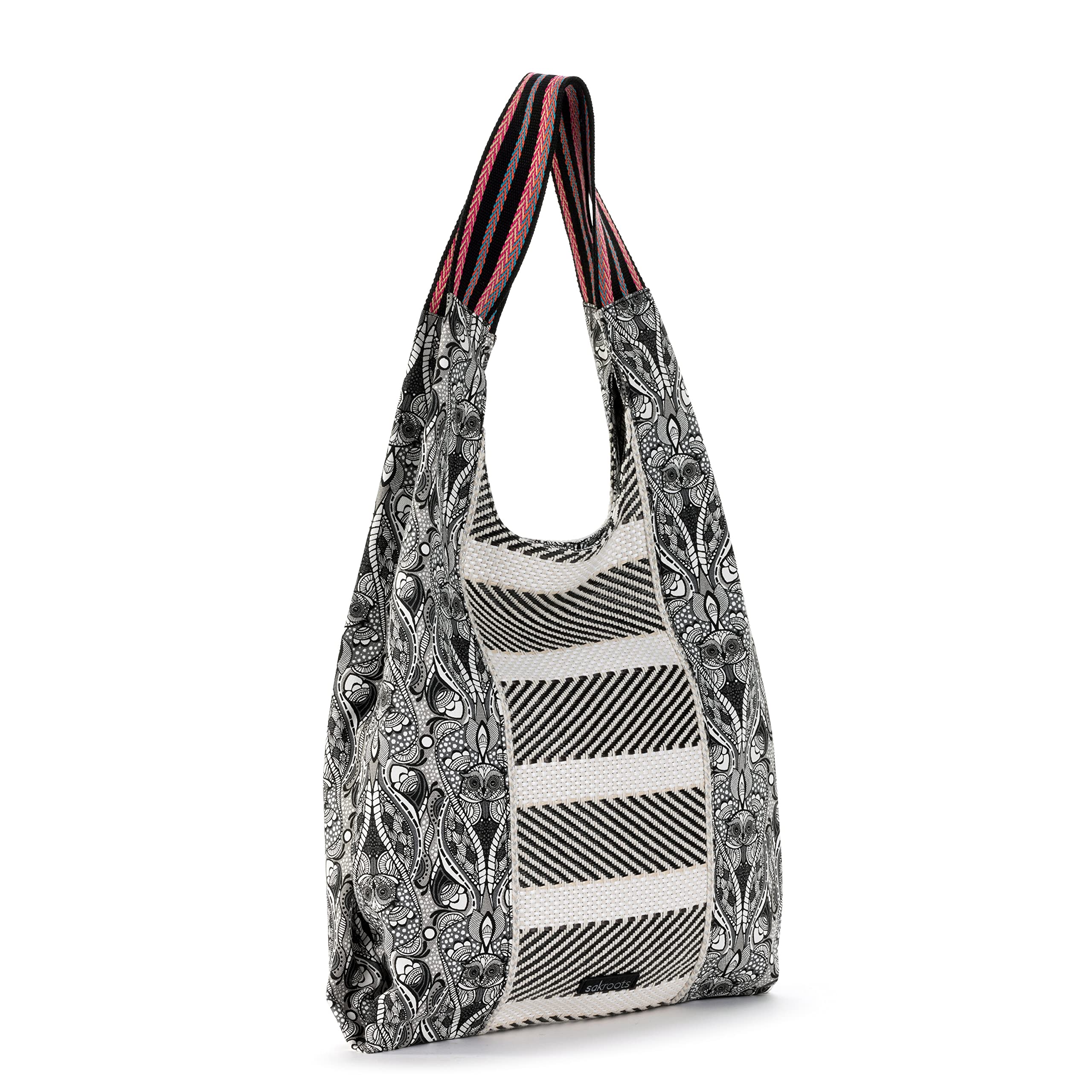Sakroots Womens Catalina Hobo shoulder handbags, Black & White Soulful Desert, One Size US