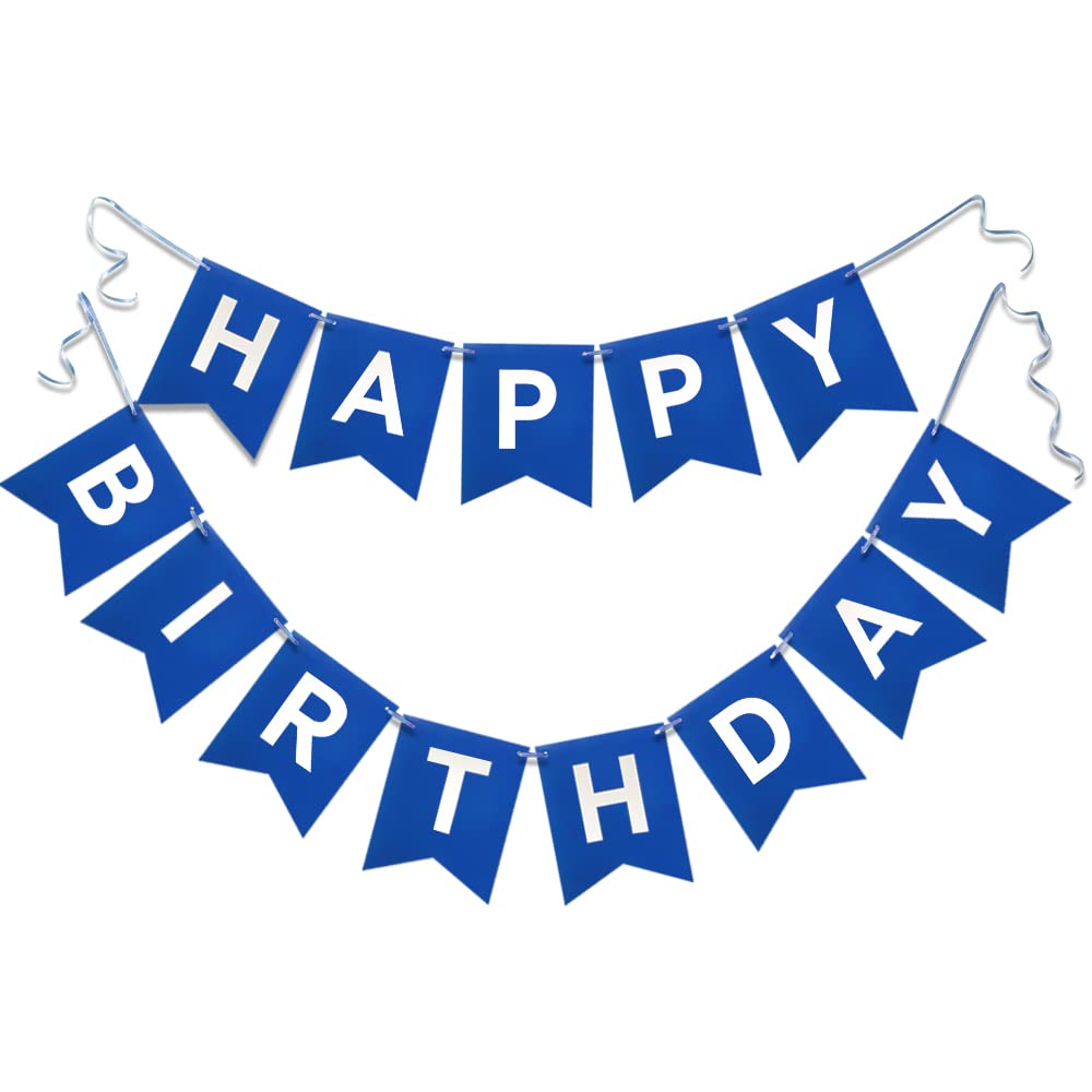 Navy Blue Happy Birthday Banner Nautical Theme Birthday Party Supplies Garland Decorations Boy Birthday Signs Nursery Hanging Decor 13pcs
